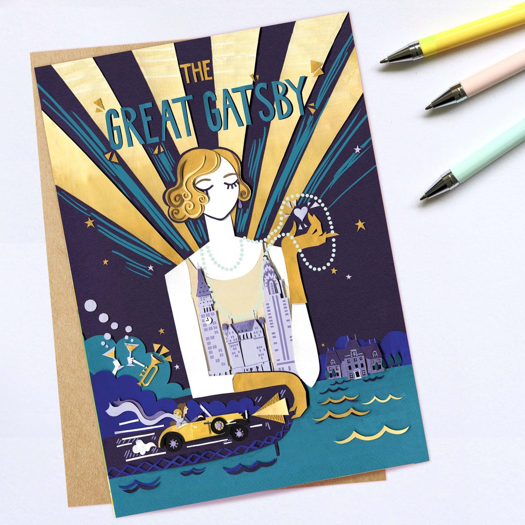 Great Gatsby Greeting Card, Classic Love Story Greeting Card, Card for ...