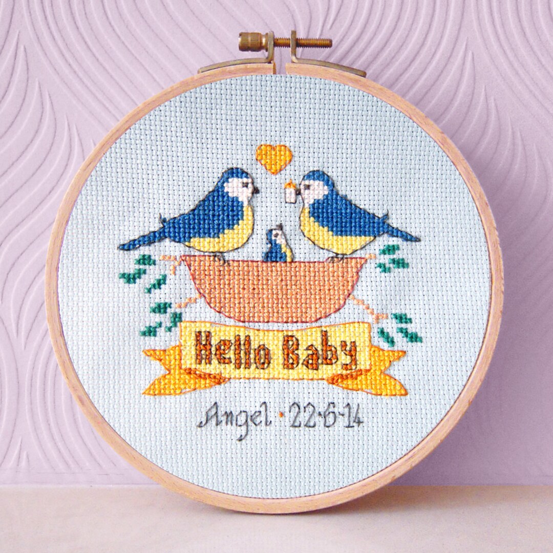 Baby Cross Stitch Pattern - Baby Bird Cross Stitch Pattern - Unisex ...