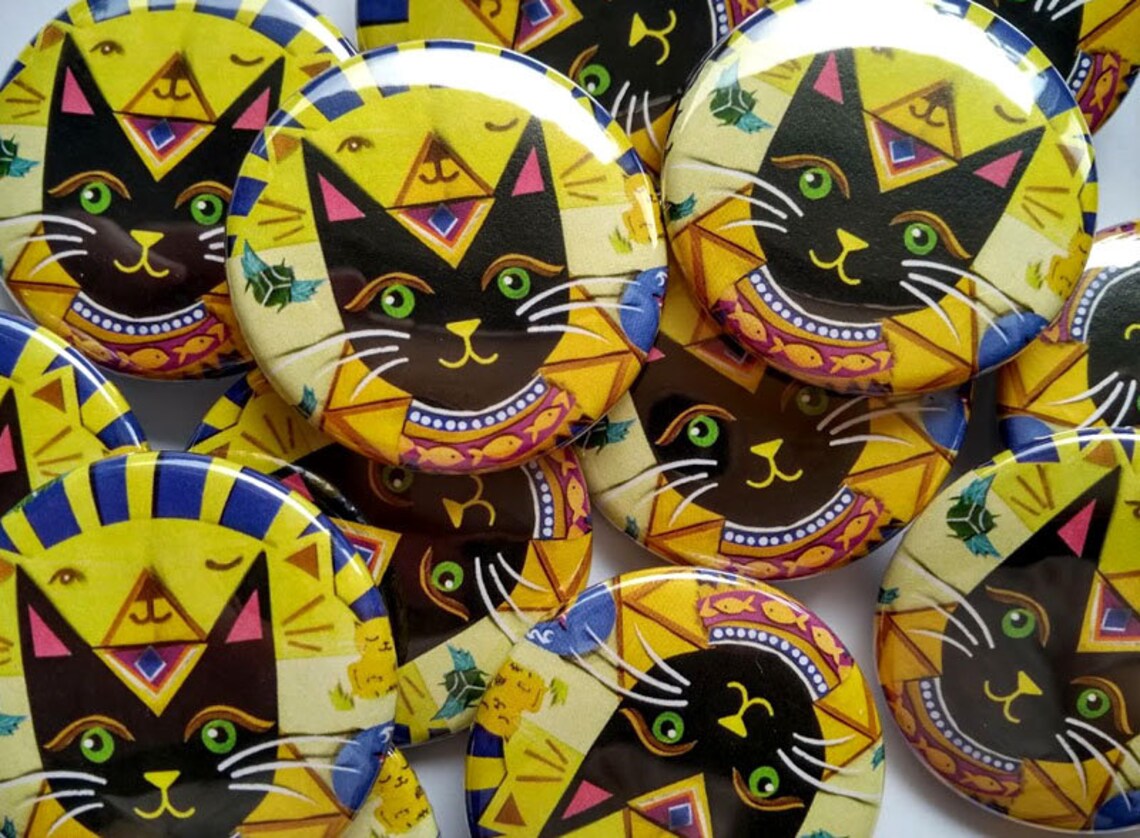 Cat Badge Pin Cute Badge Pin Animal Badge Pin Wearable | Etsy