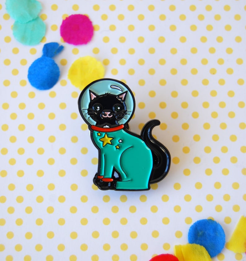 Space Cat Pin - Cat Enamel Pin - Cat Jewellery - Soft Enamel Pin - Cute ...