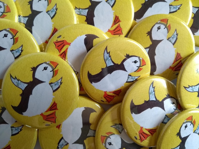 Puffin Badge Bird Badge Cute Badge Wearable Art - Etsy UK