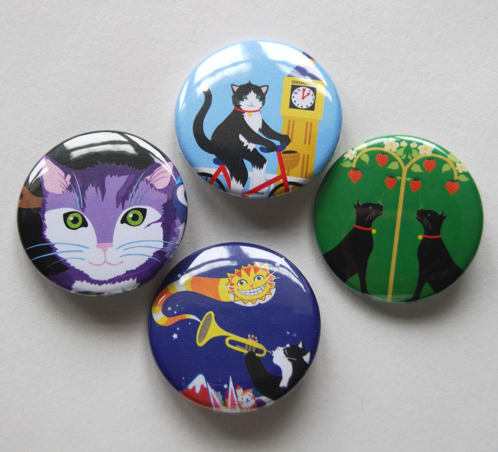 Cat Badge Pin Cute Badge Pin Animal Badge Pin Wearable | Etsy