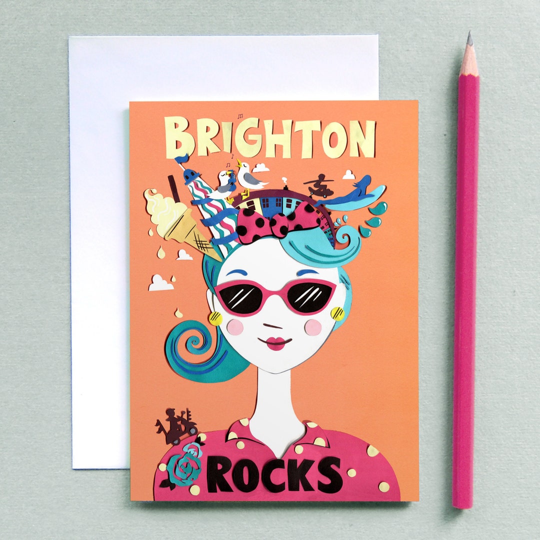 Brighton Rocks Card Brighton Greeting Card Brighton Illustration ...