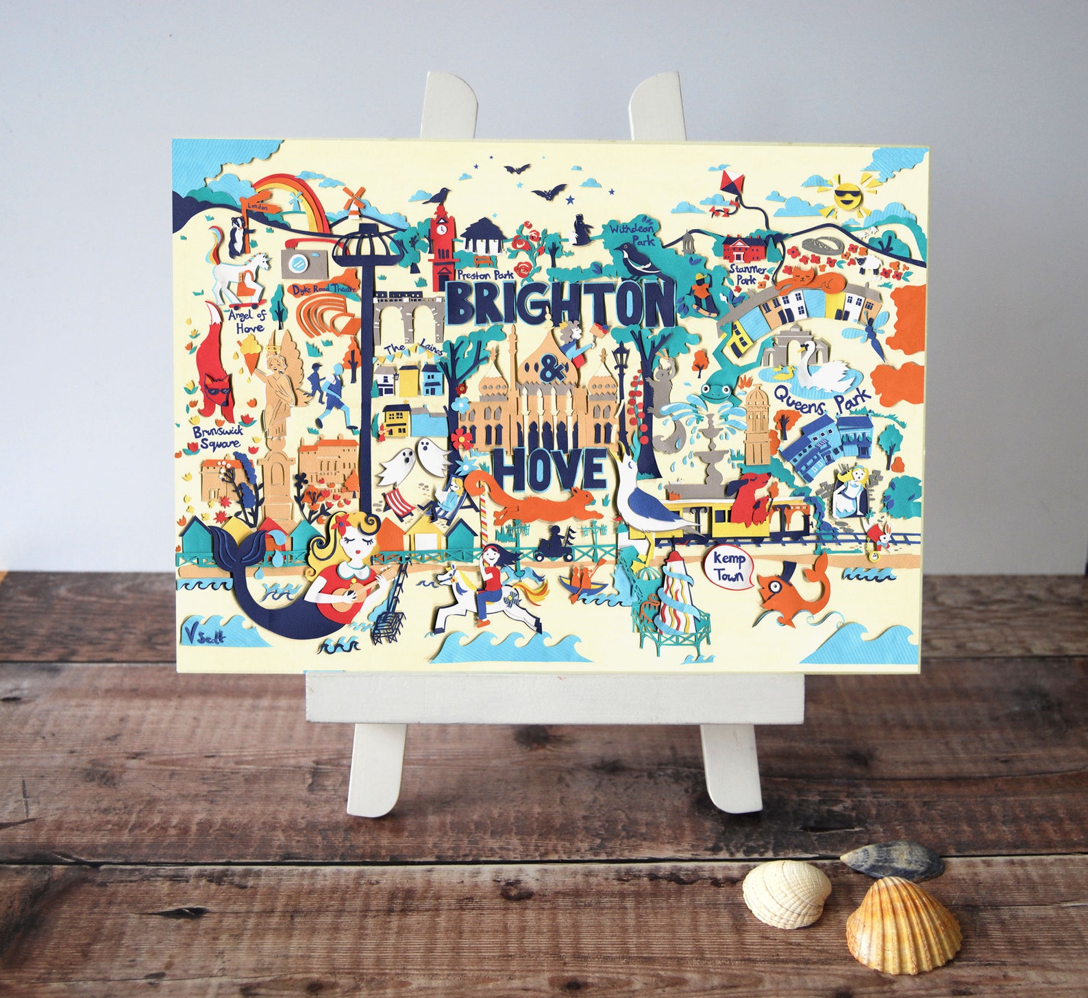 Brighton & Hove Map Brighton Illustration Brighton Art - Etsy