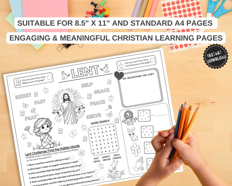 Printable Holy Week Easter Coloring and Activity Pages, Lent Story ...