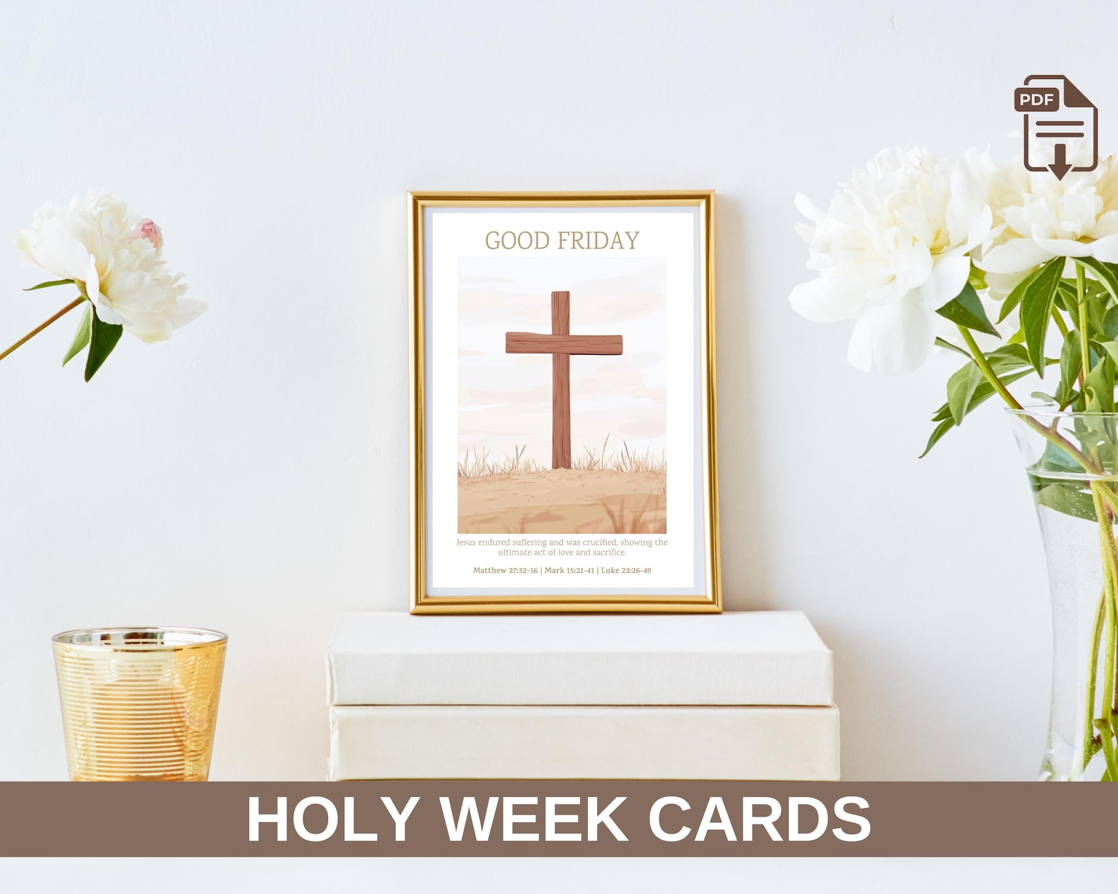 Printable Holy Week Easter Story Cards, Jesus Centered Decor, Christian ...