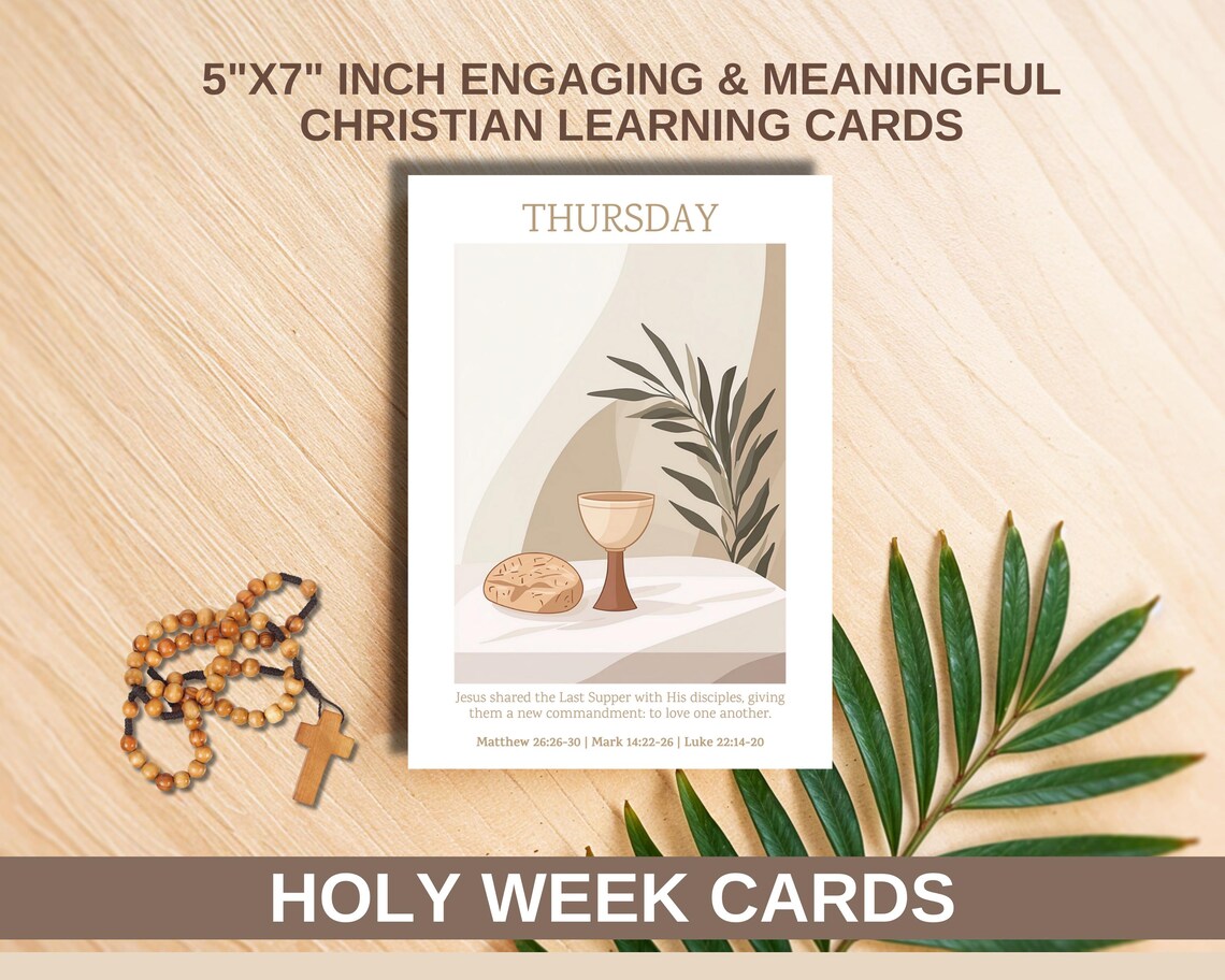 Printable Holy Week Easter Story Cards, Jesus Centered Decor, Christian ...