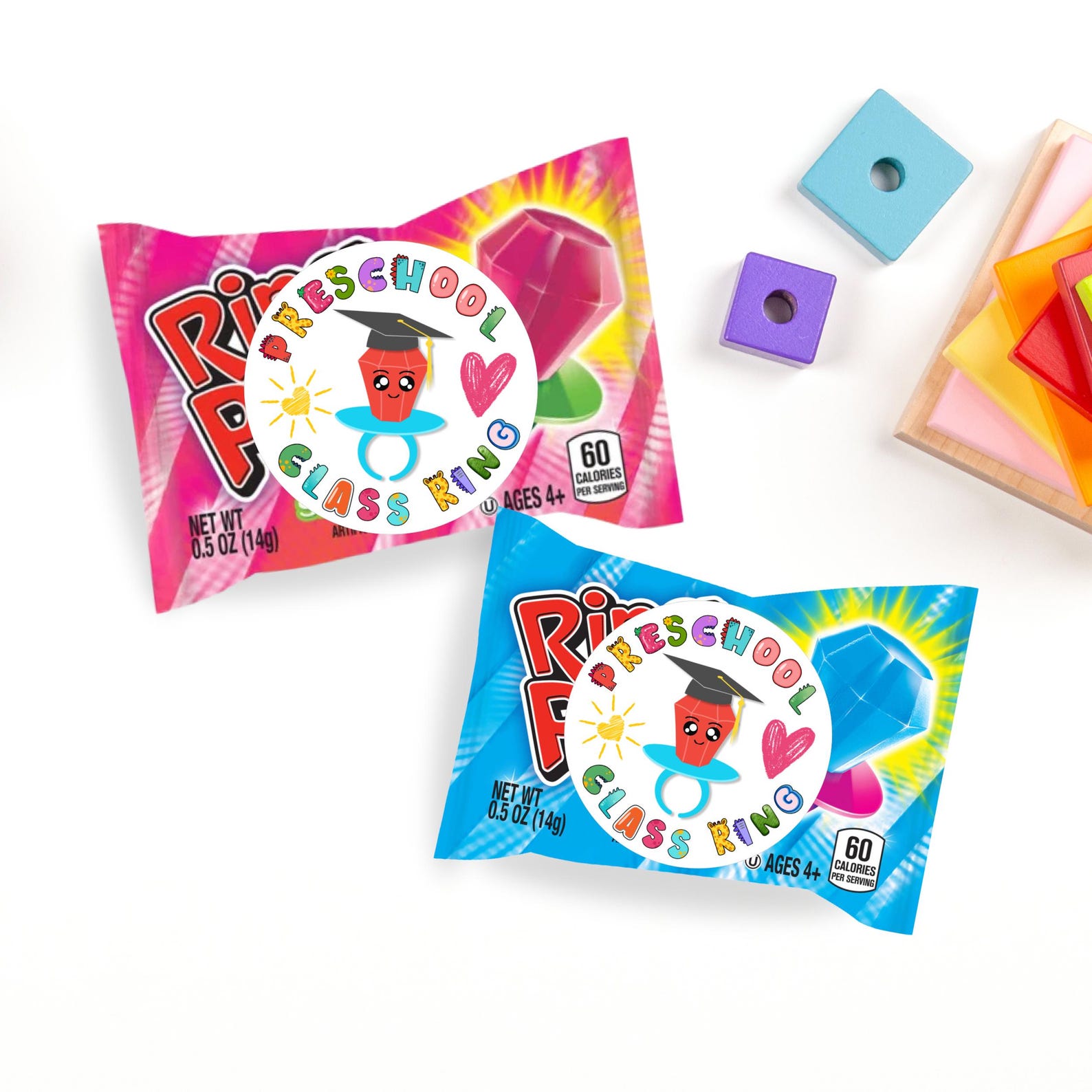 Printable Preschool Class Ring Sticker, Prek Graduation Gift Tags, Pre ...