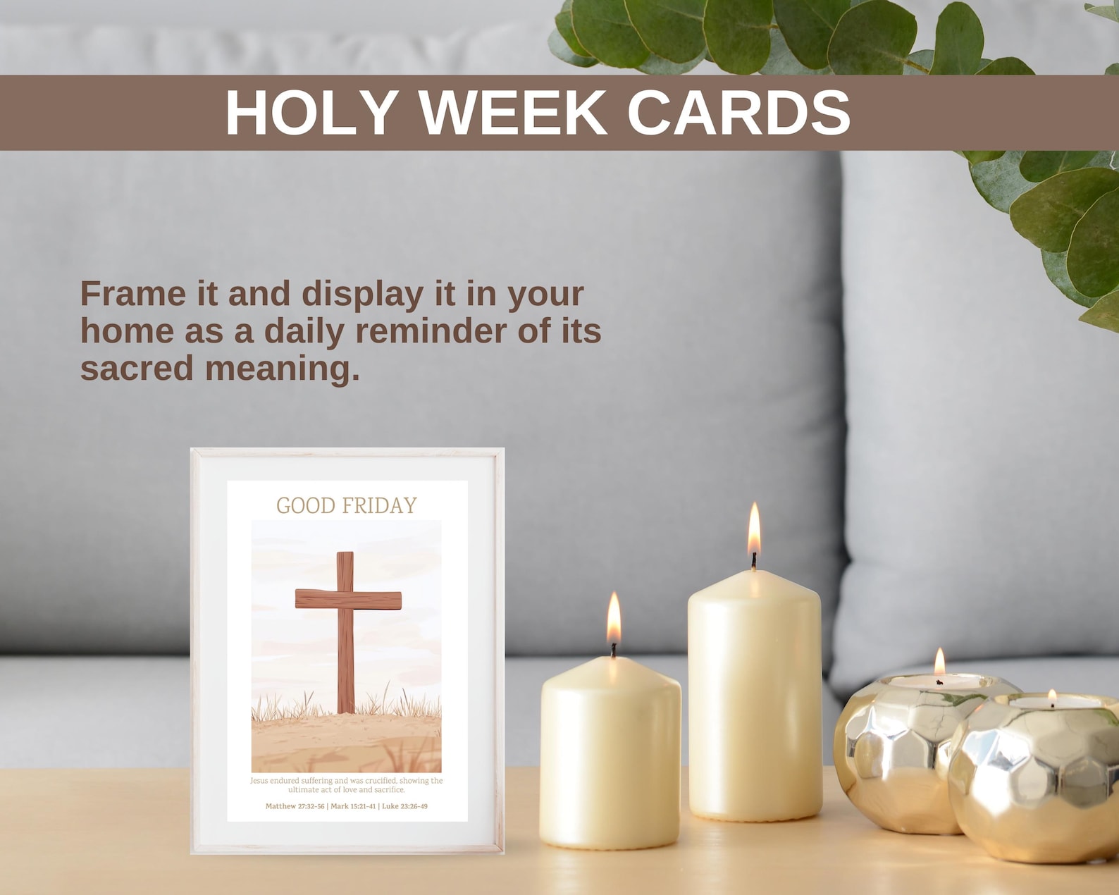 Printable Holy Week Easter Story Cards, Jesus Centered Decor, Christian ...