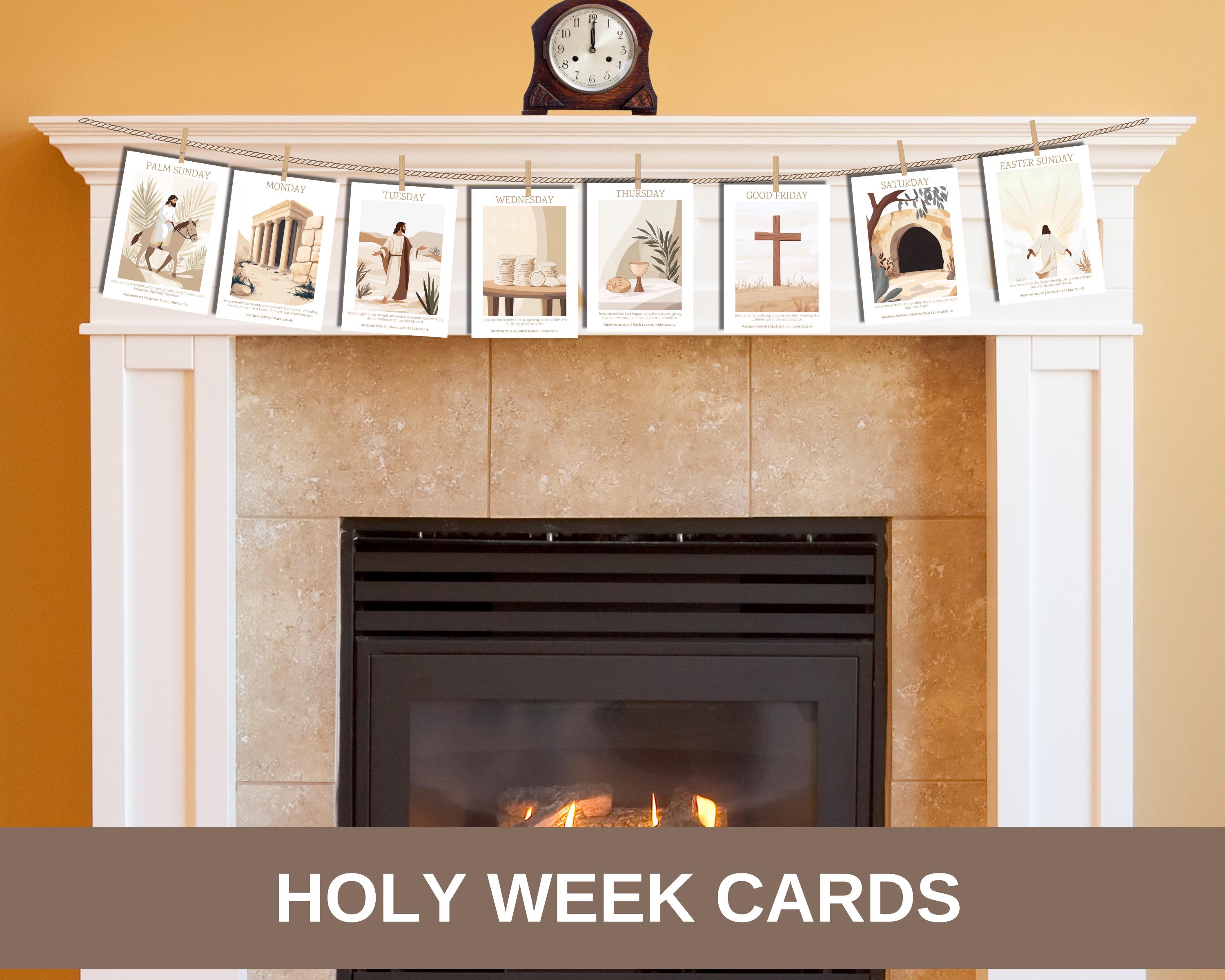 Printable Holy Week Easter Story Cards, Jesus Centered Decor, Christian ...