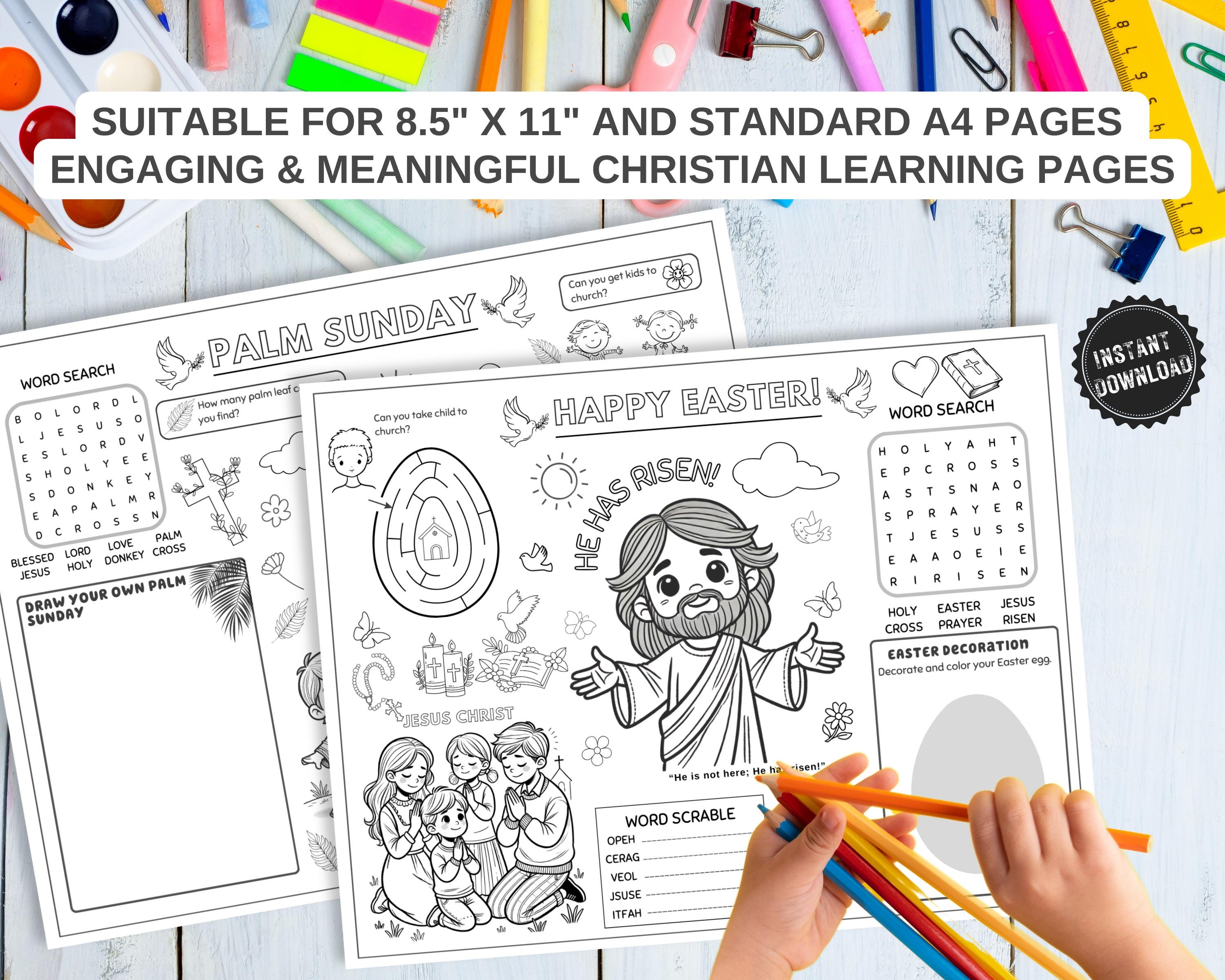 Printable Holy Week Easter Coloring and Activity Pages, Lent Story ...