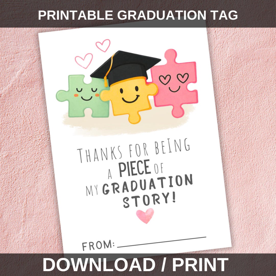 Personalised Graduation Thank You Gift Tags Label, Editable Cute ...
