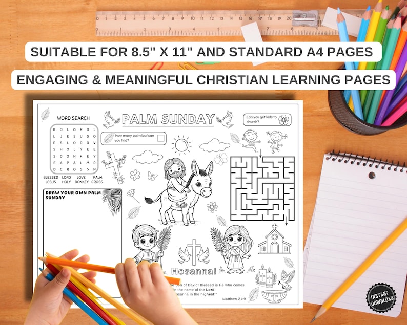 Printable Holy Week Easter Coloring and Activity Pages, Lent Story ...