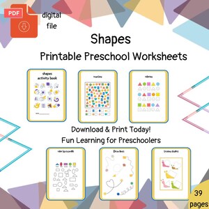 Shapes Activity Book for Toddlers – Printable Preschool Worksheets ...