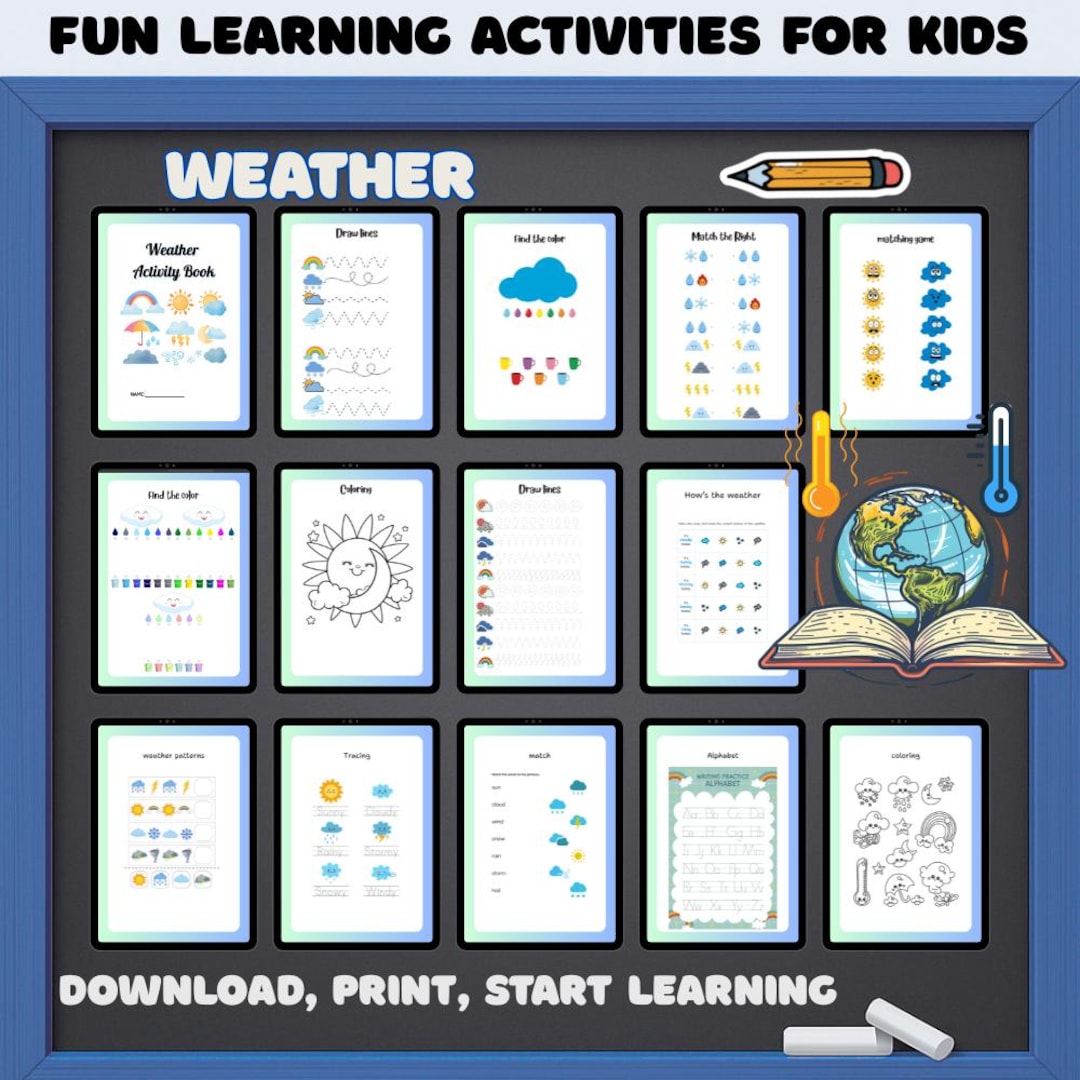 Weather Activity Book for Kids - Printable Preschool Worksheets ...
