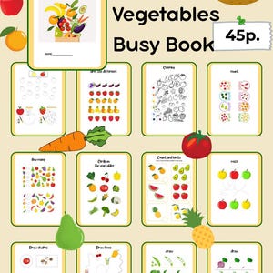 Fruits & Vegetable Activity Book: Preschool Printable Learning (50 ...