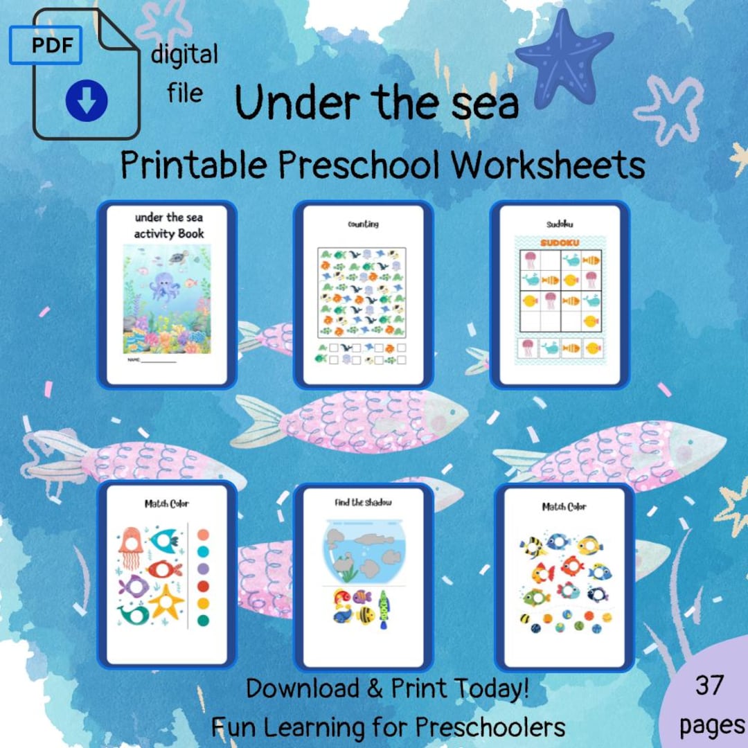 Under the Sea Activity Book for Toddlers – Printable Preschool ...