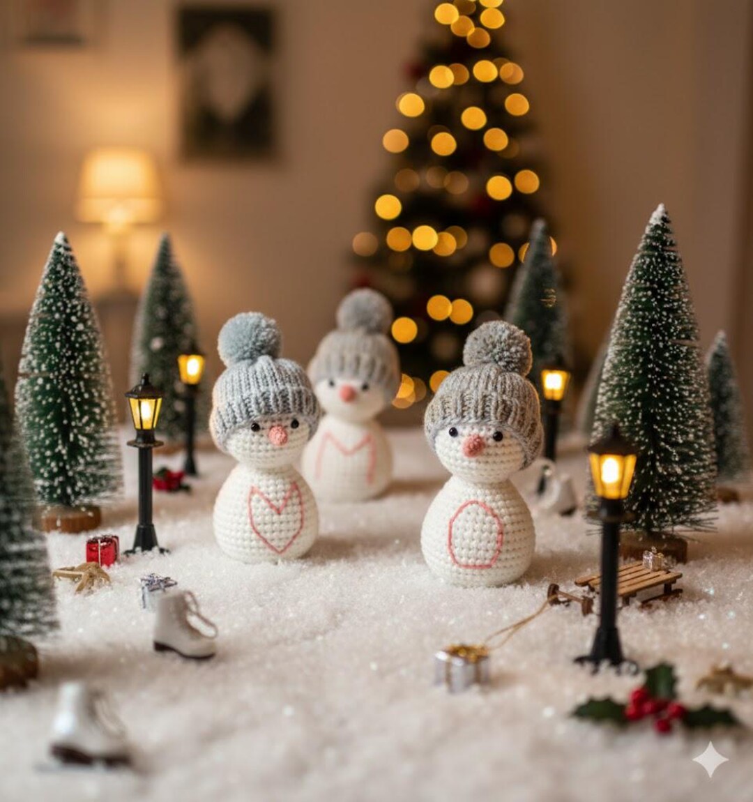 Crochet Snowman Plush Pattern PDF, Amigurumi Snowman Doll, Christmas ...