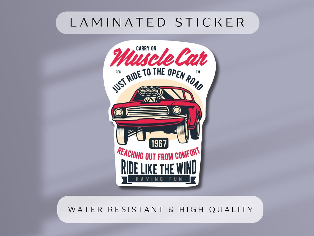 2 Muscle Car Stickers Bundle Retro Garage Sign Sticker Garage Decor ...