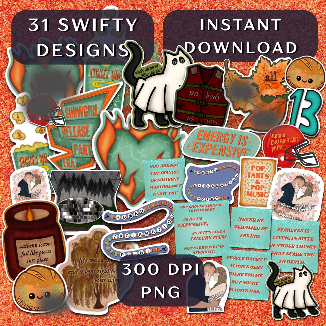 31 Swifty Ultimate Digital Sticker Bundle Instant Download Printable ...
