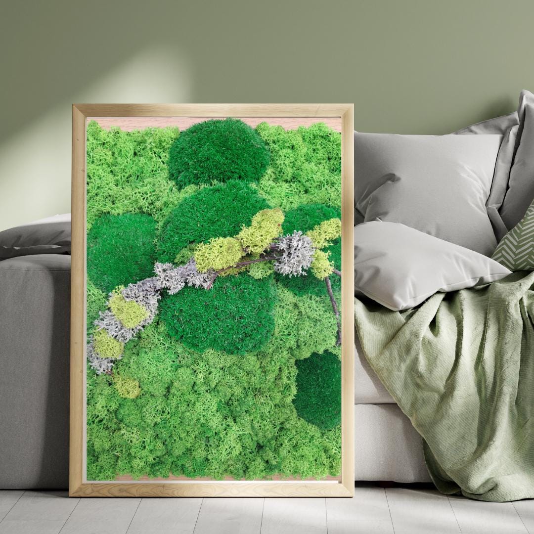 Green Wall Art - Preserved MOSS WALL ART - Wall Art Installation - Moss ...