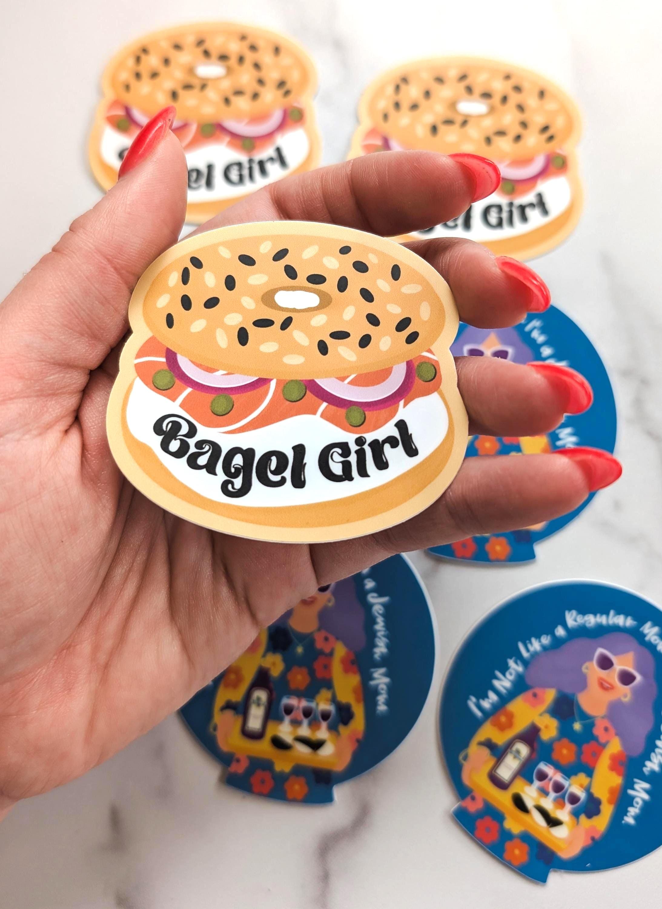 Whimsical Bagel Girl Sticker for Your Jewish Collection – Lox & Cream ...