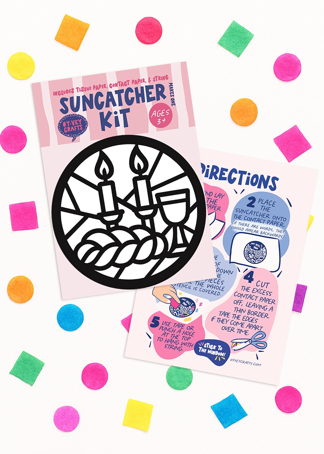 Shabbat Suncatcher Craft Kit for Kids – Jewish Preschool Activity | DIY ...
