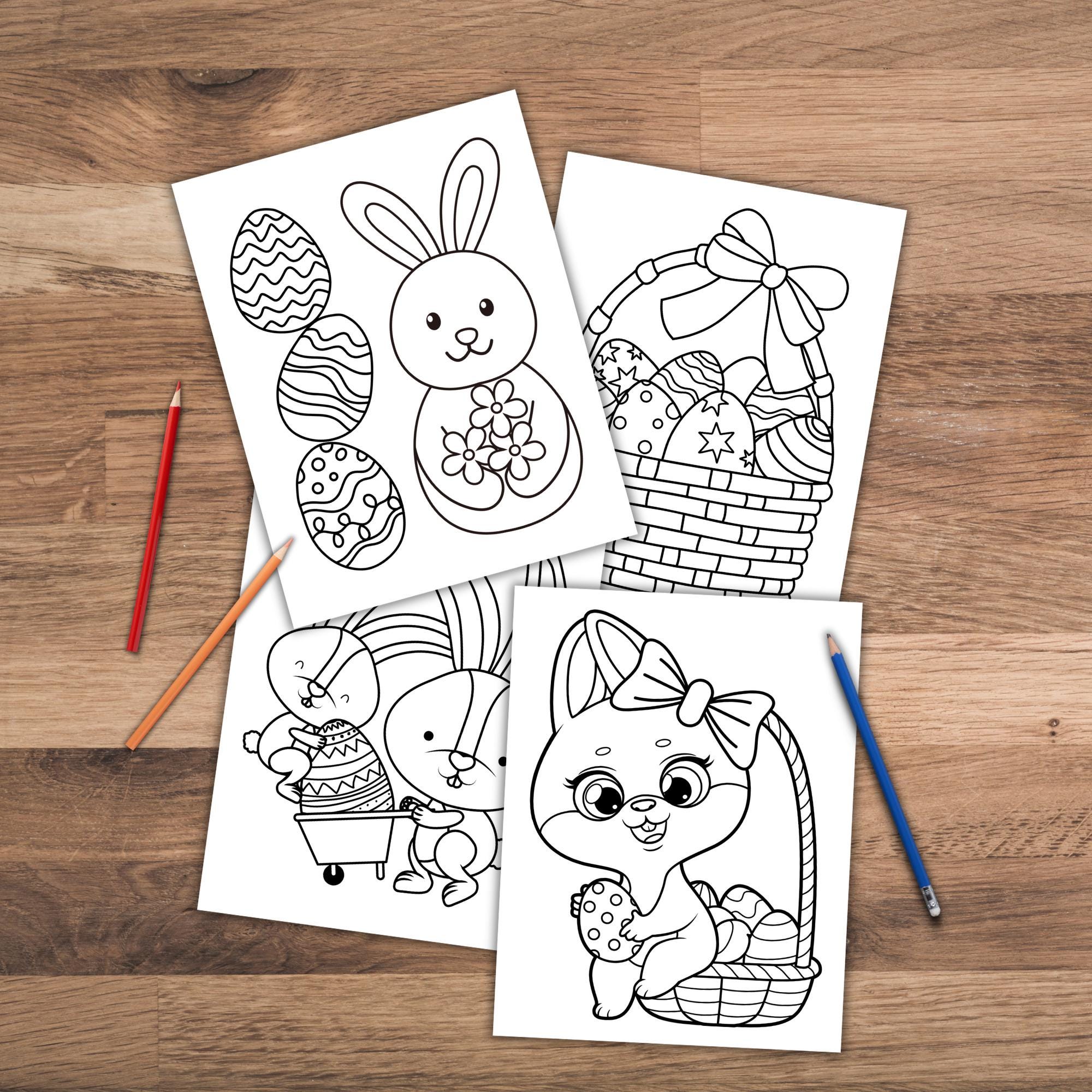 25 Easter Coloring Pages | Easy and Bold-printable Book | Simple ...