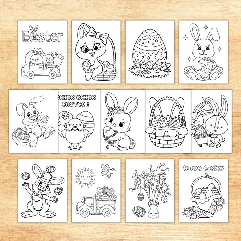 25 Easter Coloring Pages | Easy and Bold-printable Book | Simple ...