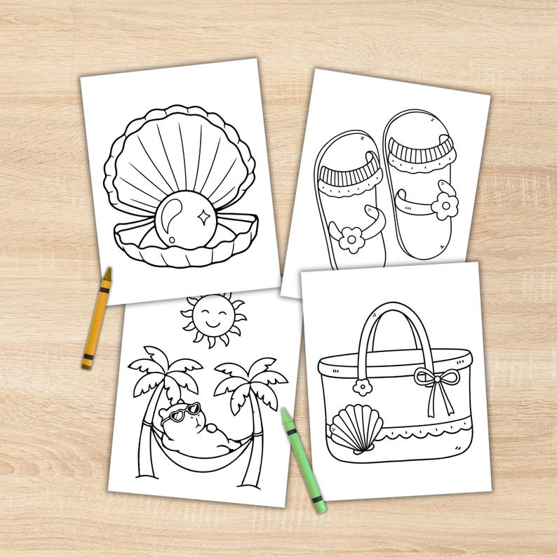 50 Summer Coloring Pages | Easy Coloring for Kids | Beach & Summer ...