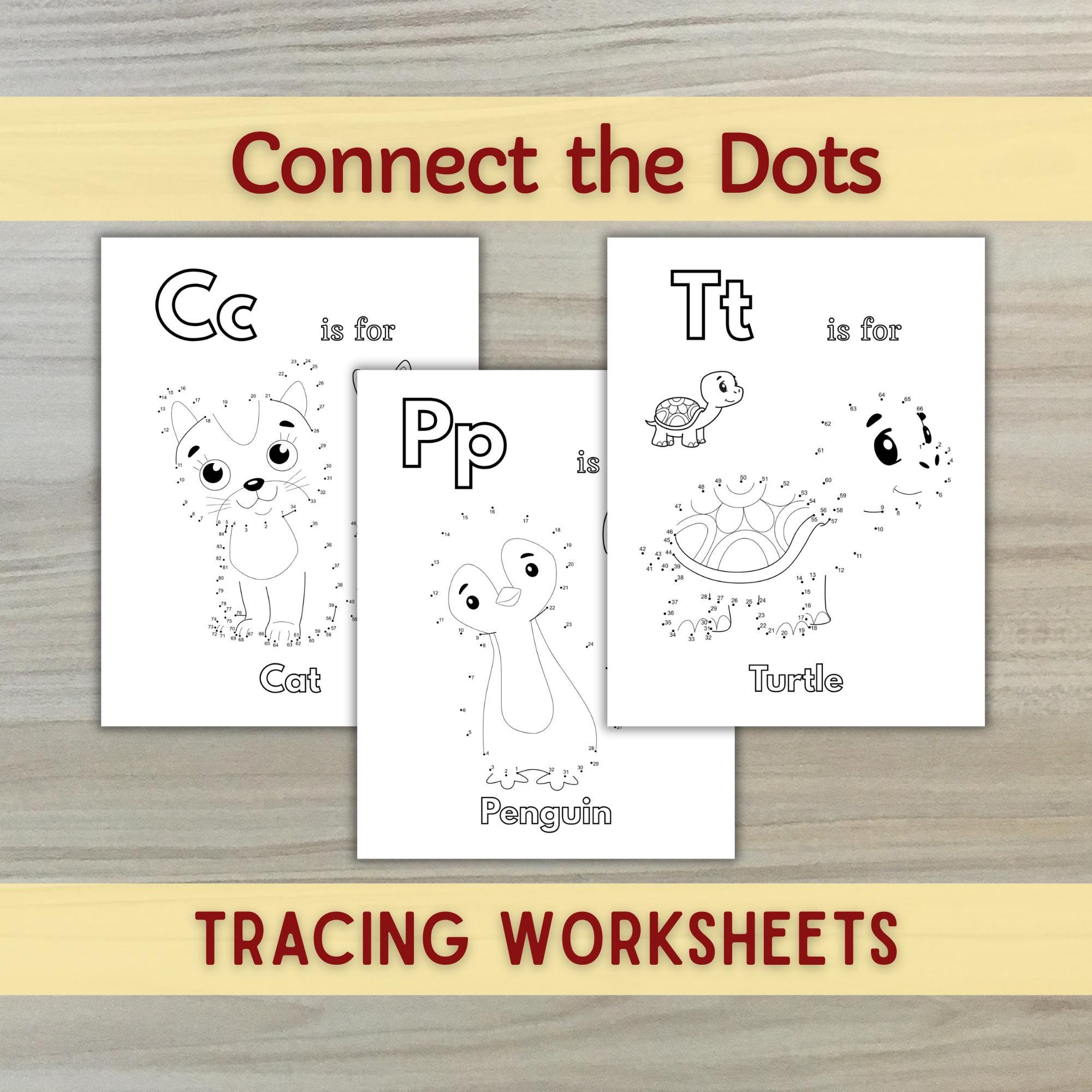 Connect the Dots Worksheets | Tracing Activities for Kids | 26 Pages ...