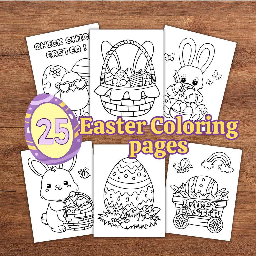 25 Easter Coloring Pages | Easy and Bold-printable Book | Simple ...