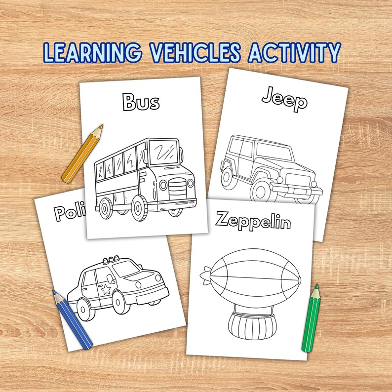 Vehicles Coloring Pages for Kids – 25 Simple Car, Truck & Transport ...