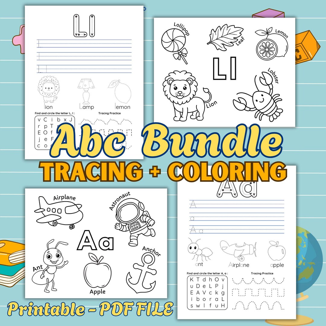 Alphabet BUNDLE | Tracing and Coloring Worksheets | Preschool ...