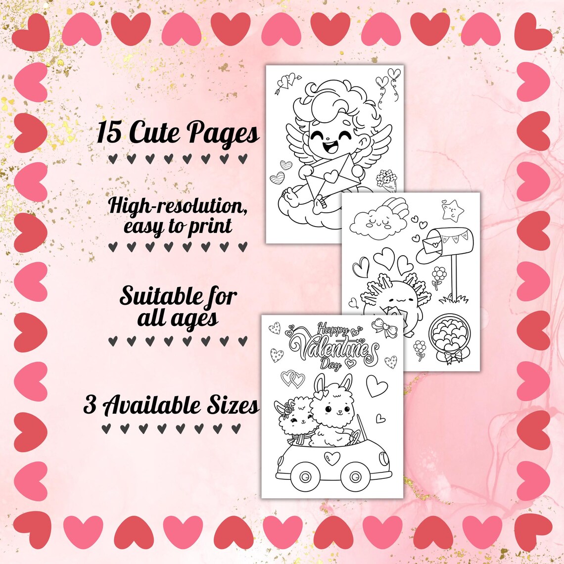 Valentine's Day Coloring Pages | 15 Love Themed Printable Pages for All ...