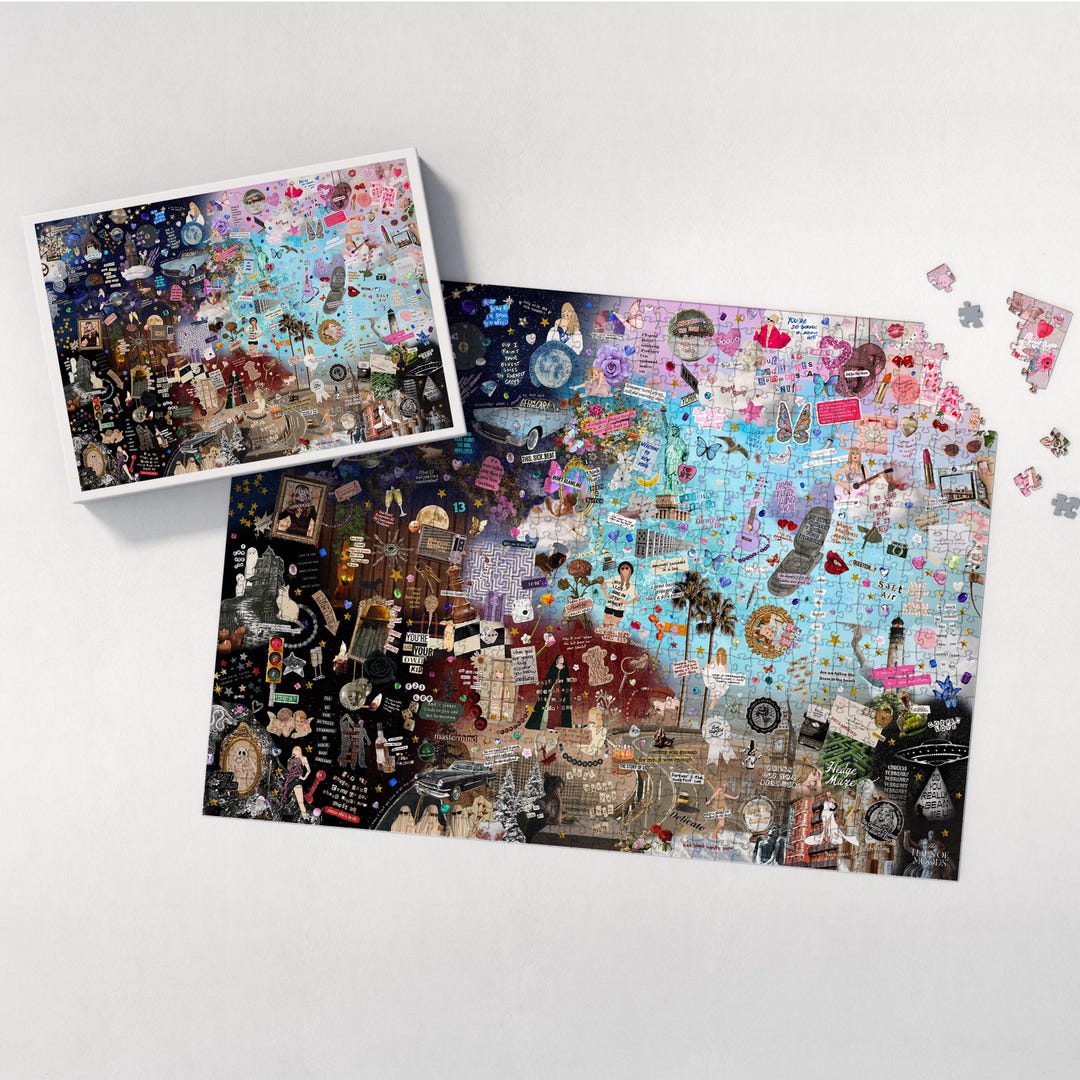 Taylor the Eras Jigsaw Puzzle, Lyrics & Easter Eggs Puzzle (1000, 500 ...