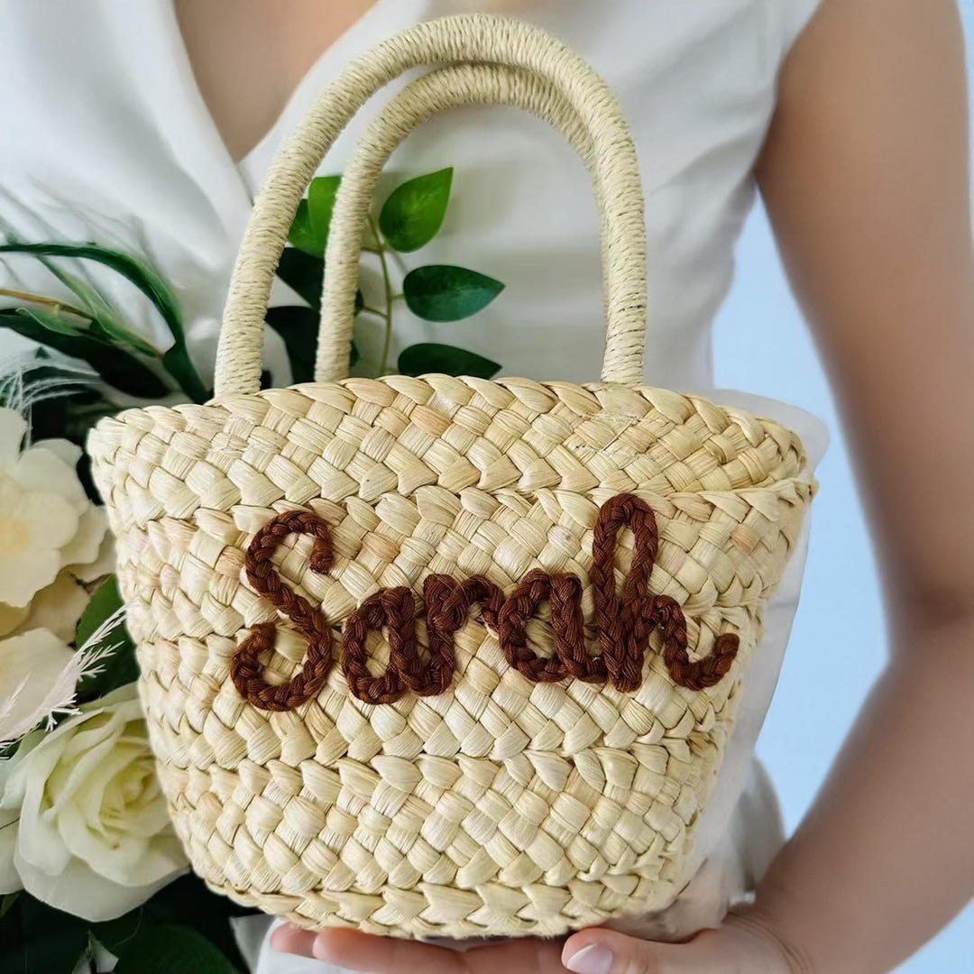 Personalized Flower Girl Basket Rustic Wedding Basket Bridesmaid Basket ...