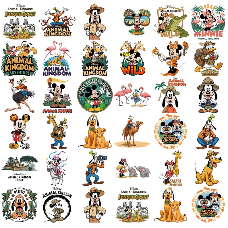 Animal Kingdom Bundle Clipart, Safari Vacation Shirt Design, Leopard ...