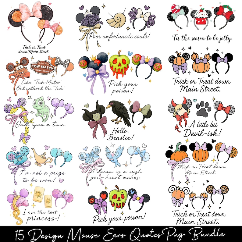Magical Mouse Halloween Png Bundle, Princess Mouse Png, Magical Kingdom ...