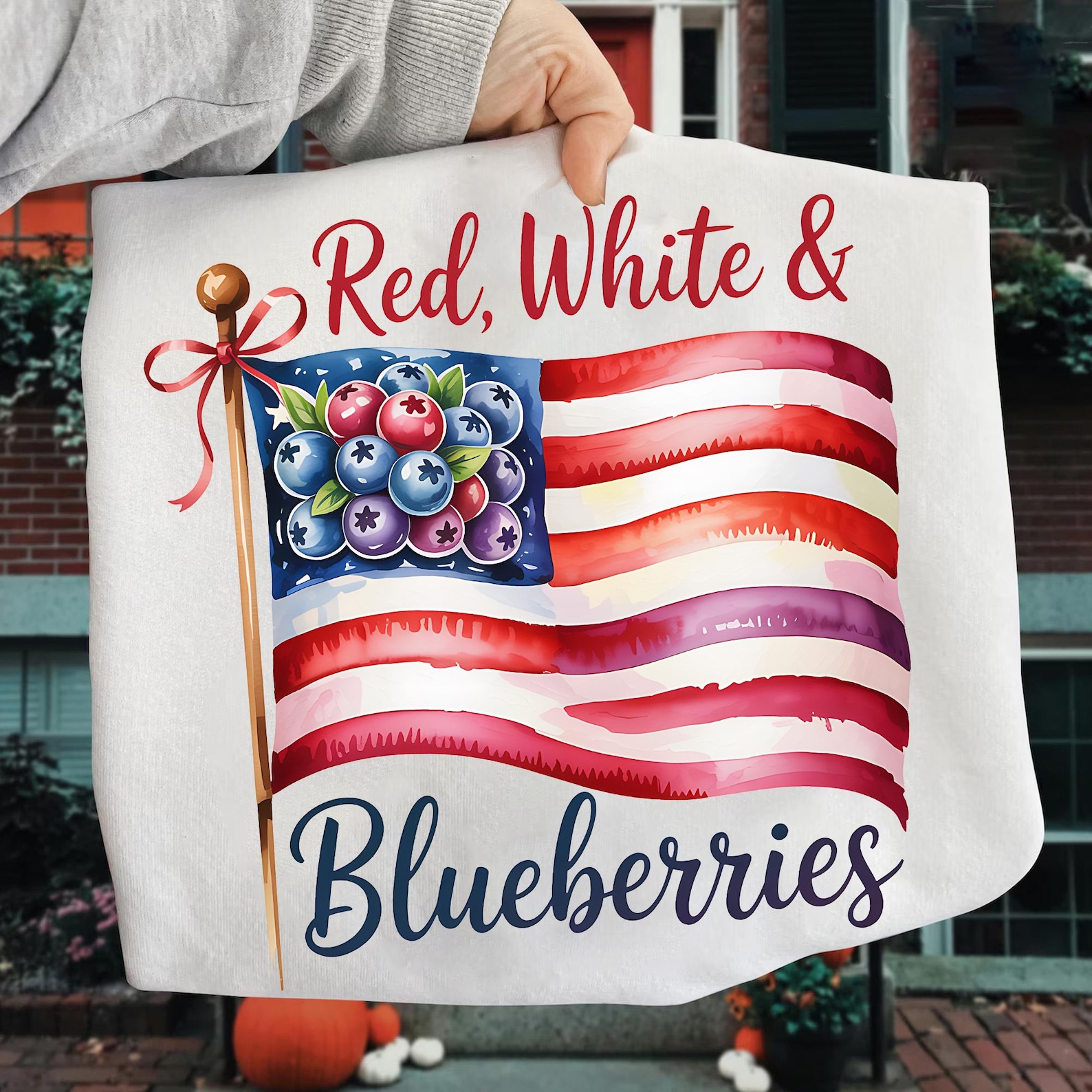 Red White & Blueberries Coquette Flag PNG Bundle, Blueberry Budget PNG ...