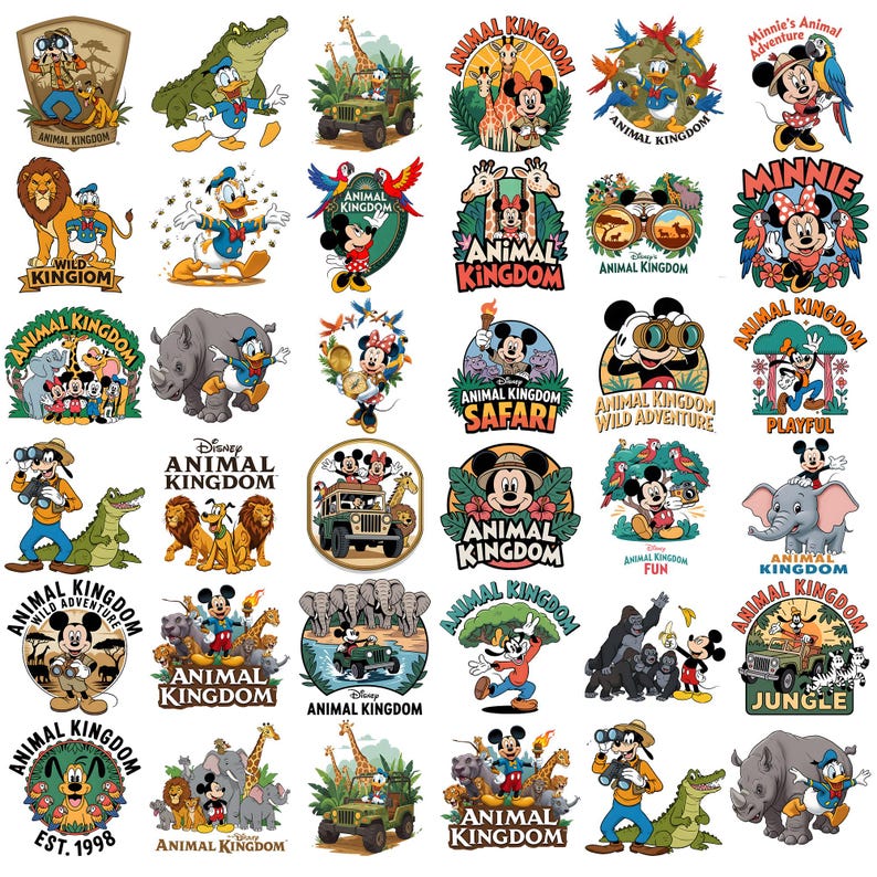 Animal Kingdom Bundle Clipart, Safari Vacation Shirt Design, Leopard ...