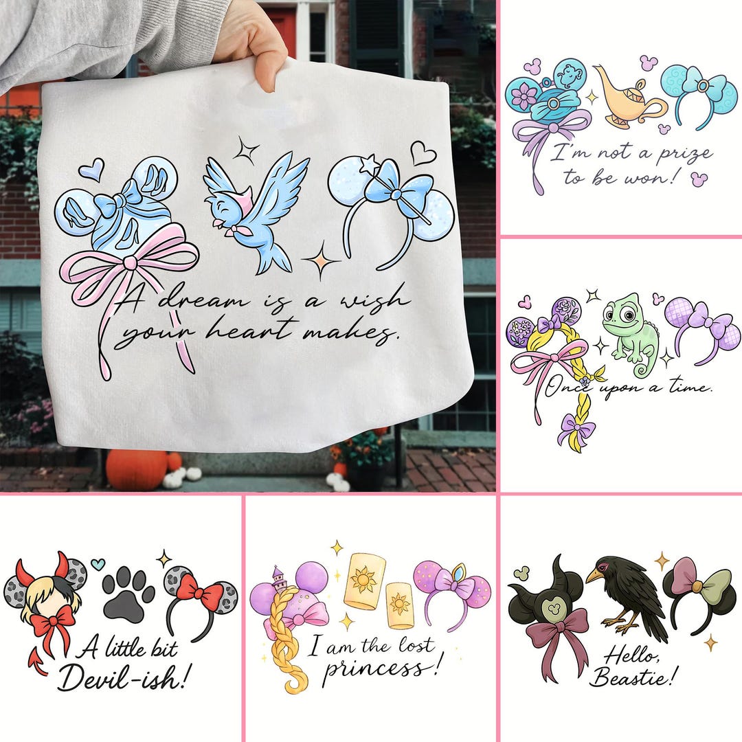Magical Mouse PNG Doodle Bundle, Princess Mouse Png, Magical Kingdom ...
