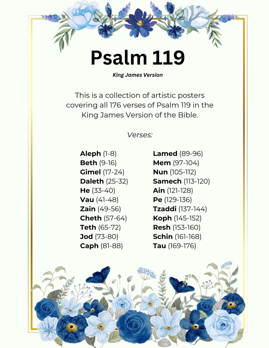 KJV Psalm 119 Poster (printable PDF) - Etsy
