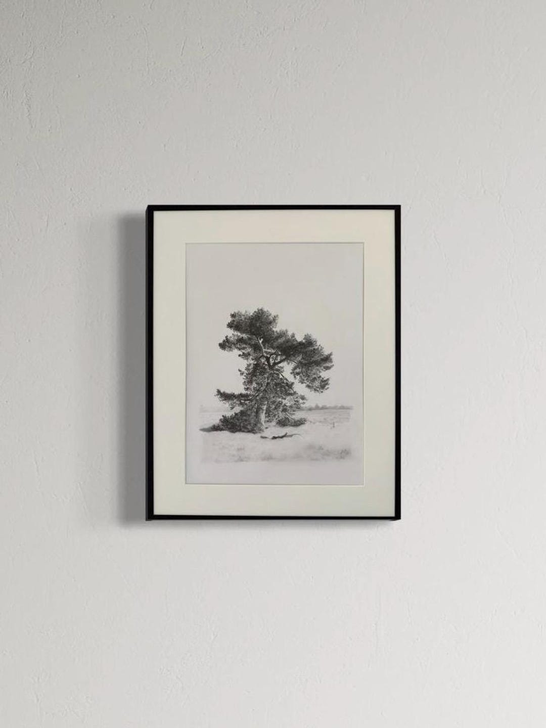 Original Graphite Tree Drawing - Realistic Pencil Landscape Art, Nature ...