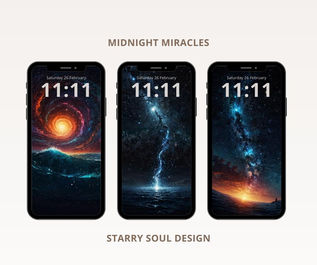 Midnight Miracles iPhone & Phone Wallpaper Set | Cosmic Night Sky ...