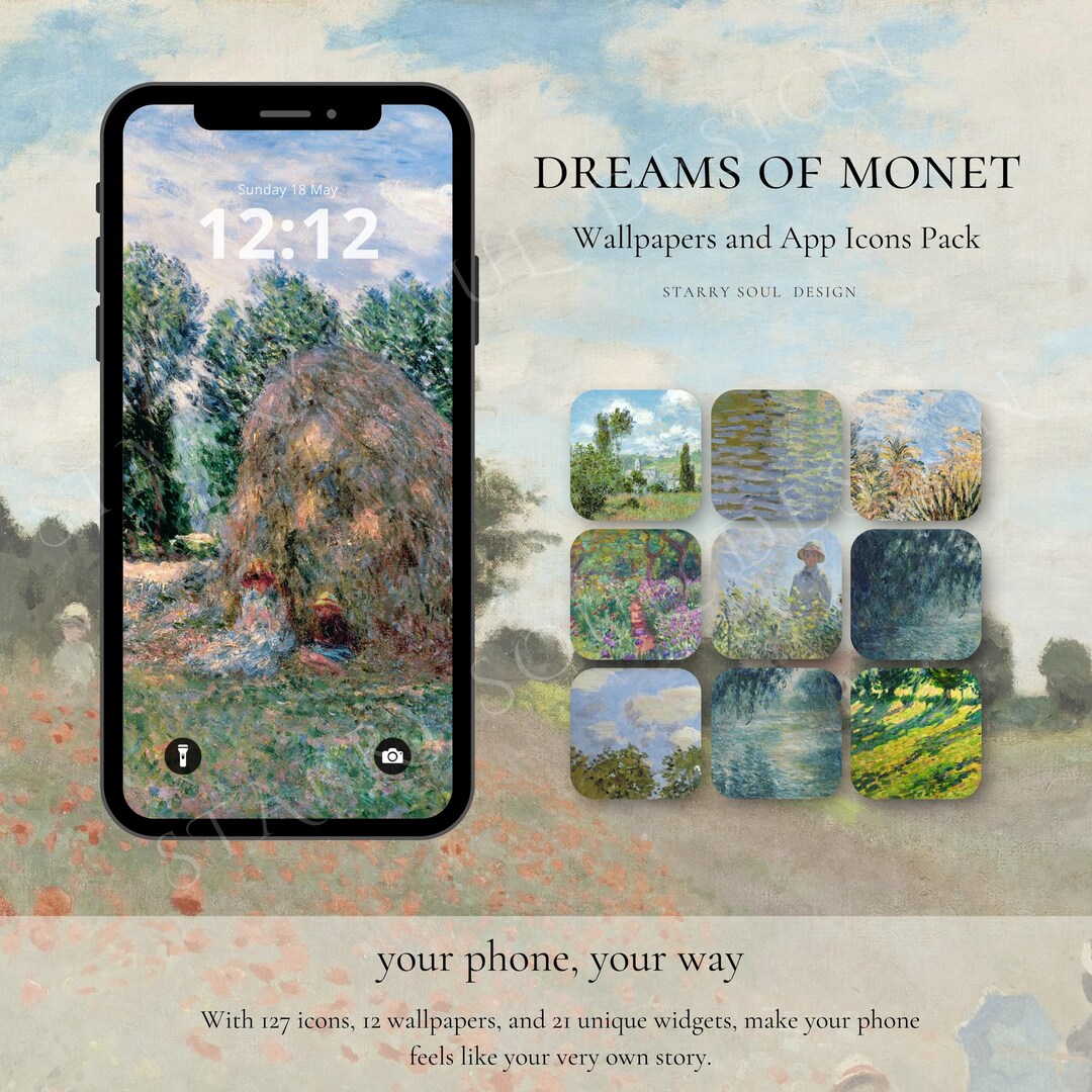 Dreams of Monet App Icons & Wallpapers Pack – Impressionist Art ...