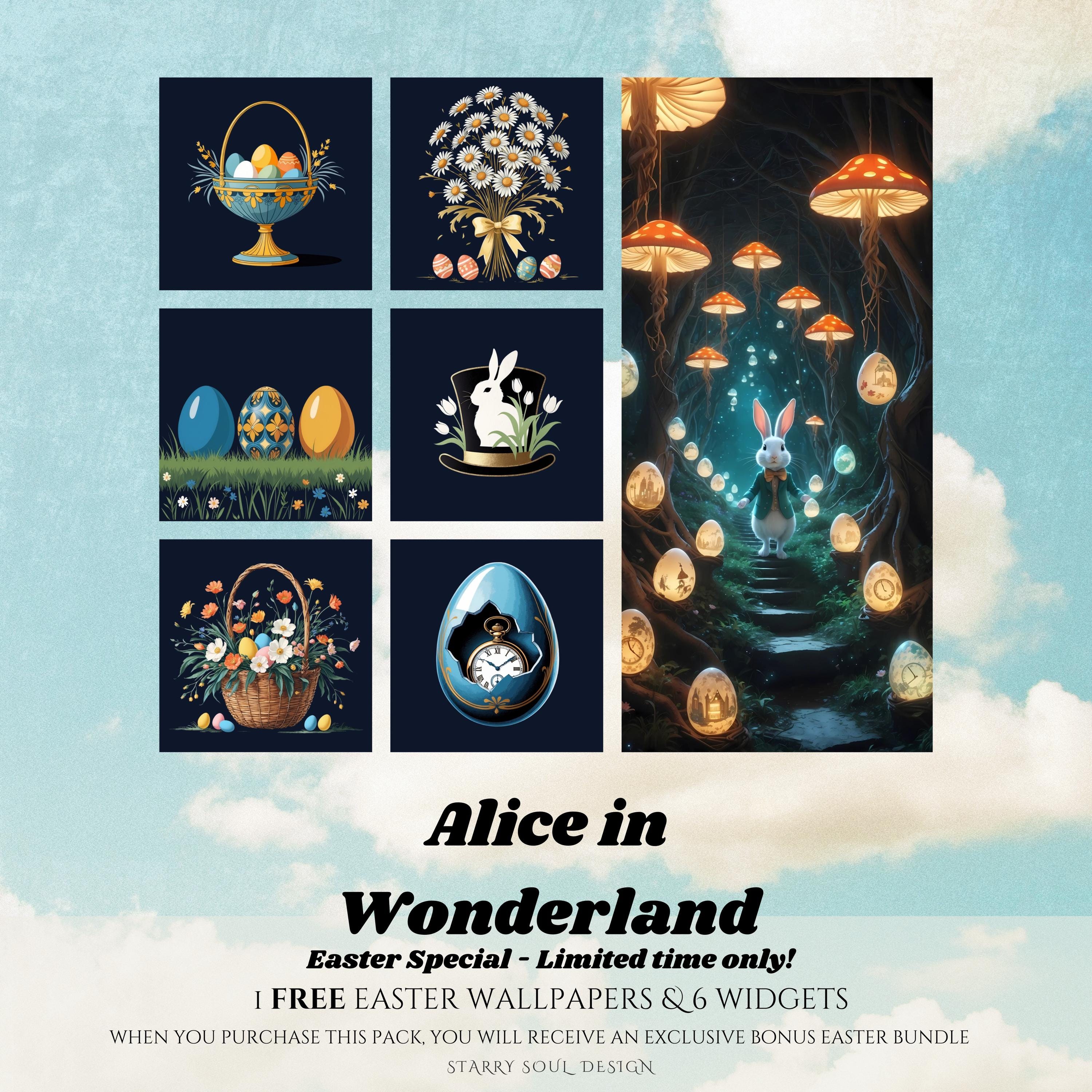 Alice in Wonderland Wallpaper & App Icons Pack – Easter Edition ...