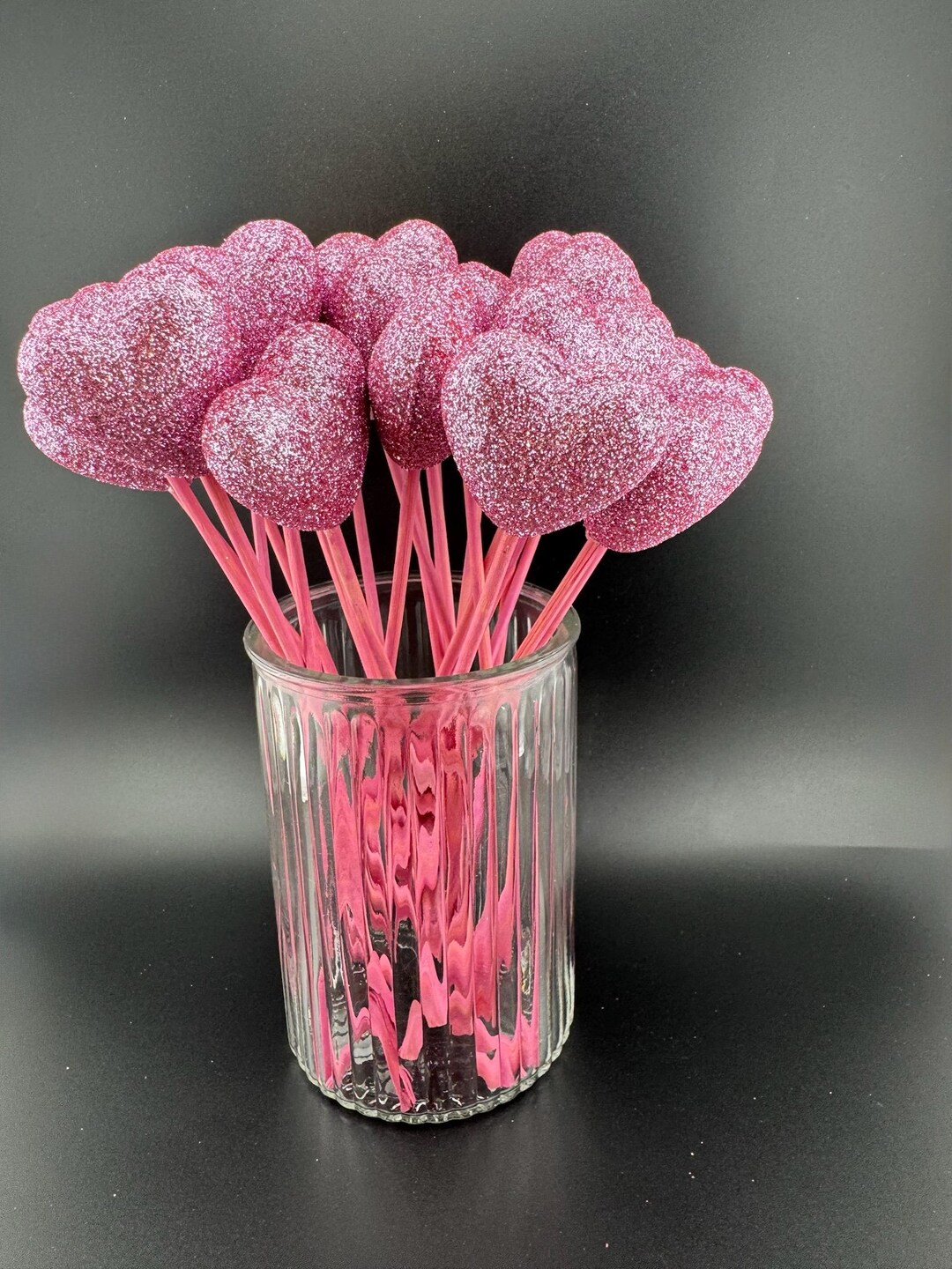 Pink Glitter Heart Decorative Picks - Etsy