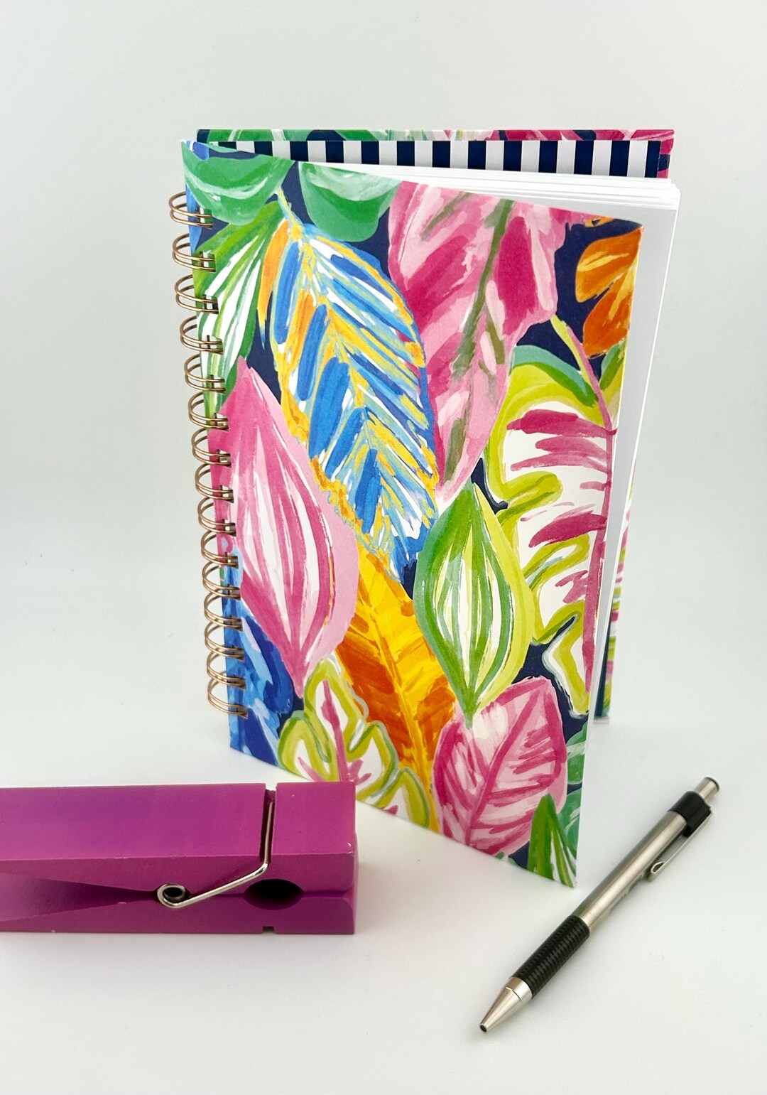 Tropical Leaves Journal — Wire Bound Handmade Journal — Gratitude ...