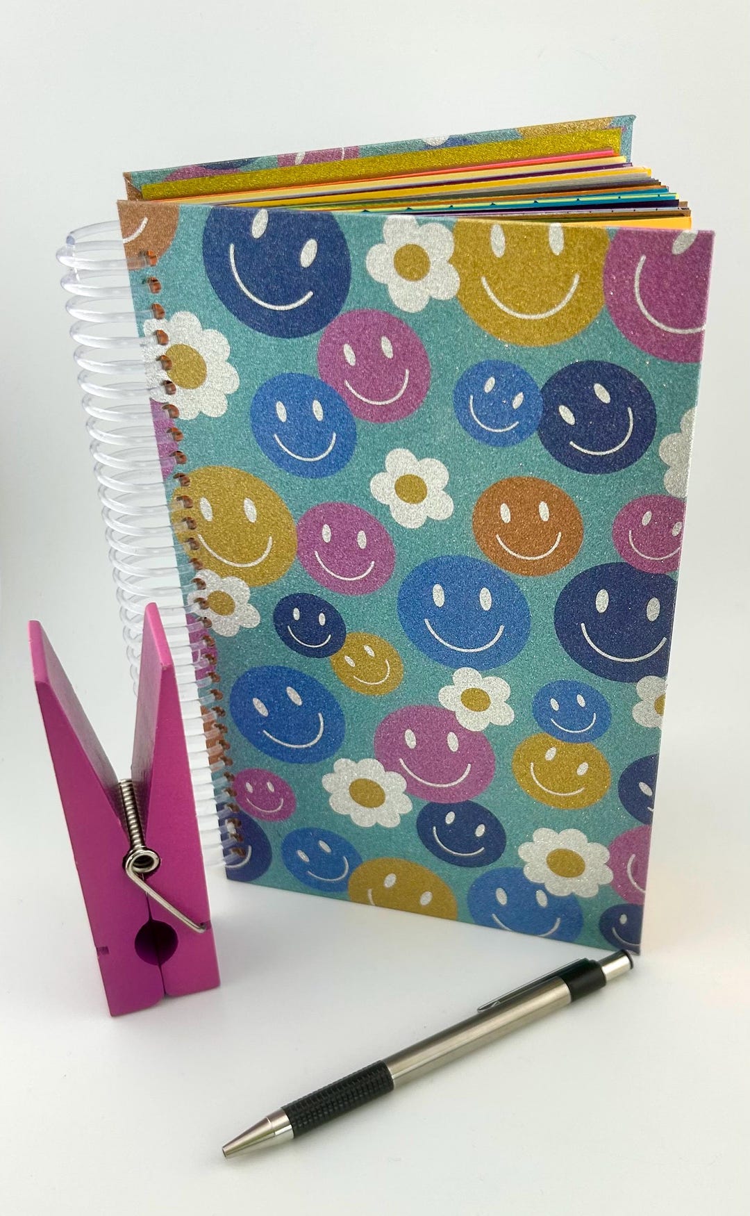 Blue Smiley Face Junque Journal — Perfect for Sketching, Any Type of ...